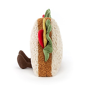 Jellycat Amuseables Sandwich Stuffed Toy, 10 inches | Food Plush | Fun Gift Idea