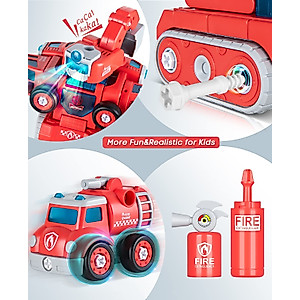 BROADREAM Toys for 3 4 5 6 7 8 Years Old Boys, Take Apart Robot Construction Vehicles Transform Robot Toys Cars for Kids, Birthday Trucks Gifts Toys for Toddlers, 5 in 1