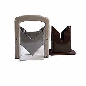 Bagel Slicer, Safety Handle, Bagel Cutter Stainless Steel (Silver)