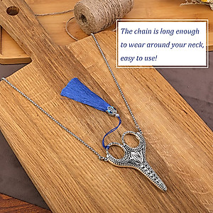 SHWAKK Embroidery Scissors Exquisite Stainless Steel Sharp Tip Retro Scissors with Sheath Chain Sewing Scissor for Sewing,Embroidery, Needlework