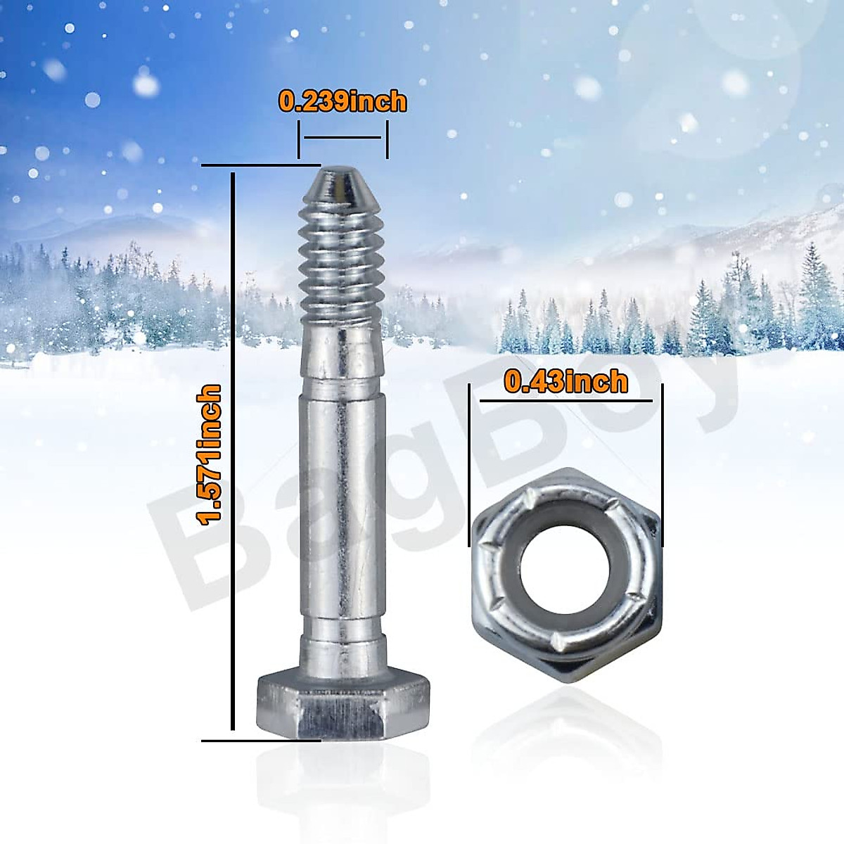 1/4" Shear Bolt and Nut 53200500 12 Pack Compatible with Ariens ST520 ST524 ST624 ST724, 53200500 Shear Bolt and Nut Kit Fits 532005 05907100 AM123342 Two-Stage Snowthrower & More (1/4" x 1-9/16")