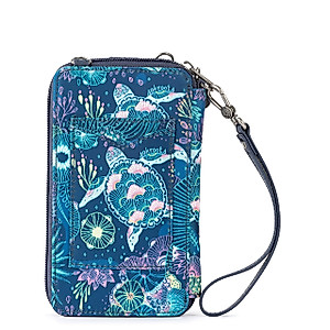 Sakroots Salinas Smartphone Crossbody in Eco-Twill, Removable Adjustable Crossbody Strap, Royal Blue Seascape