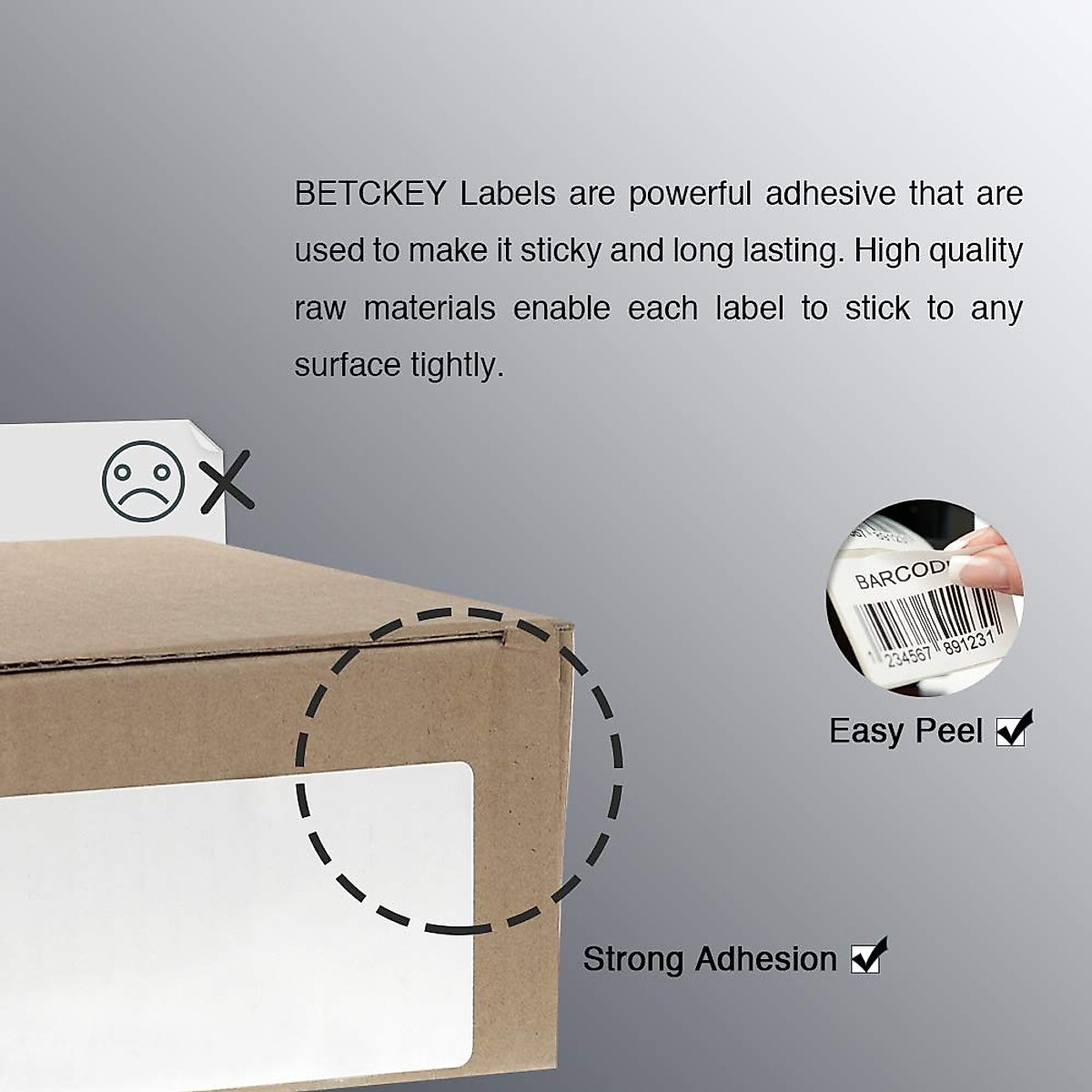 BETCKEY - 1.5" x 0.5" (38 mm x 13 mm) File Folder & Address Labels Compatible with Zebra & Rollo Label Printer,Premium Adhesive & Perforated [1 Rolls, 2350 Labels]
