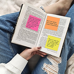 (12 Pack) Sticky Notes 3x3 Inches, ZCZN Neon Color Self-Stick Note Pads, Colorful Sticky Notes Bulk, Easy to Post for Home, Office, School - 60 Sheets/Pad