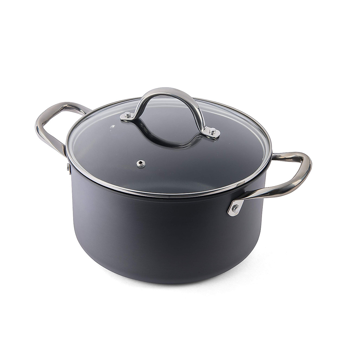 Cuisipro Easy Release Hard Anodized Stainless Steel Stock Pot, 6qt/9.5"diam