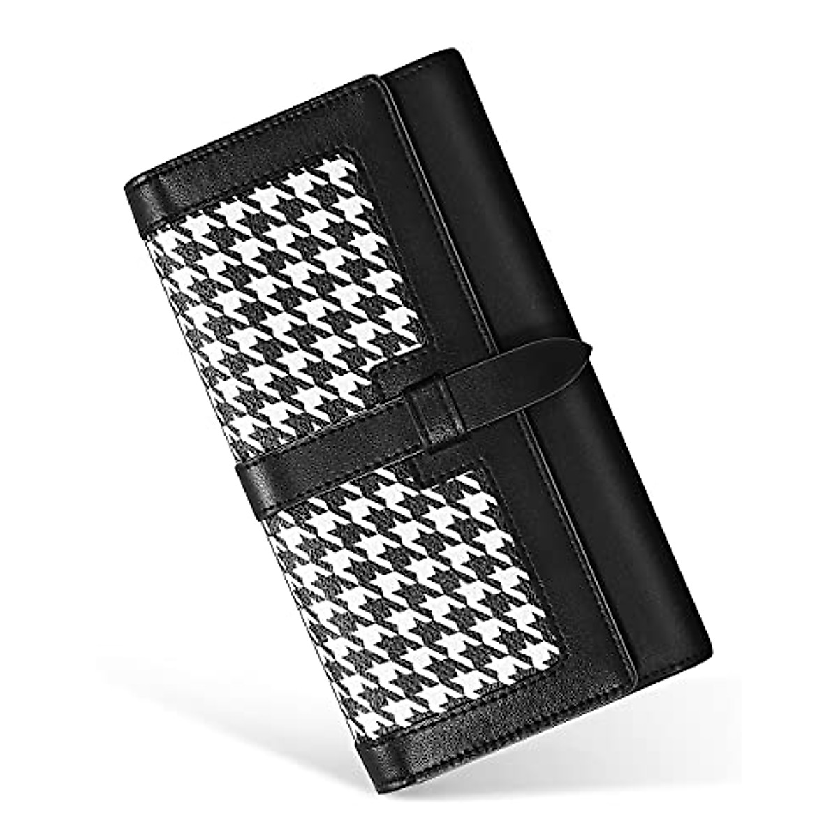 Solaround Leather Wallets for Women Tri-fold Large Capacity Clutch Wallet (Clutch, Black)