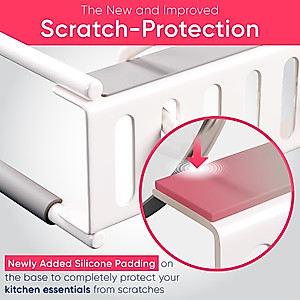 Better Things Home 12+ Expandable Pan and Pot Lid Organizer Rack for Cabinet, Pot Lid Holder Pot Organizers Inside Cabinet, Pots and Pans Organizer Under Cabinet (Off White, LID ORGANIZER)