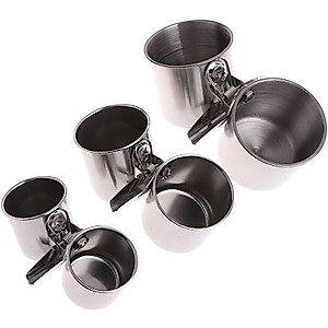 Parrot Feeding Cups Hanging Pet Animal Stainless Steel Birdcage Bowls Bird Bowls for Cage Parakeet Bird Cage Accessories Suitable Small and Medium Bird Pet Supplies