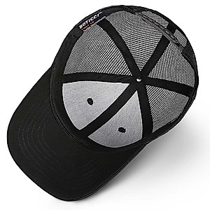 American Flag Hat, Baseball Cap for Men Women, Adjustable Snapback Hats USA Flag Trucker Hat Black