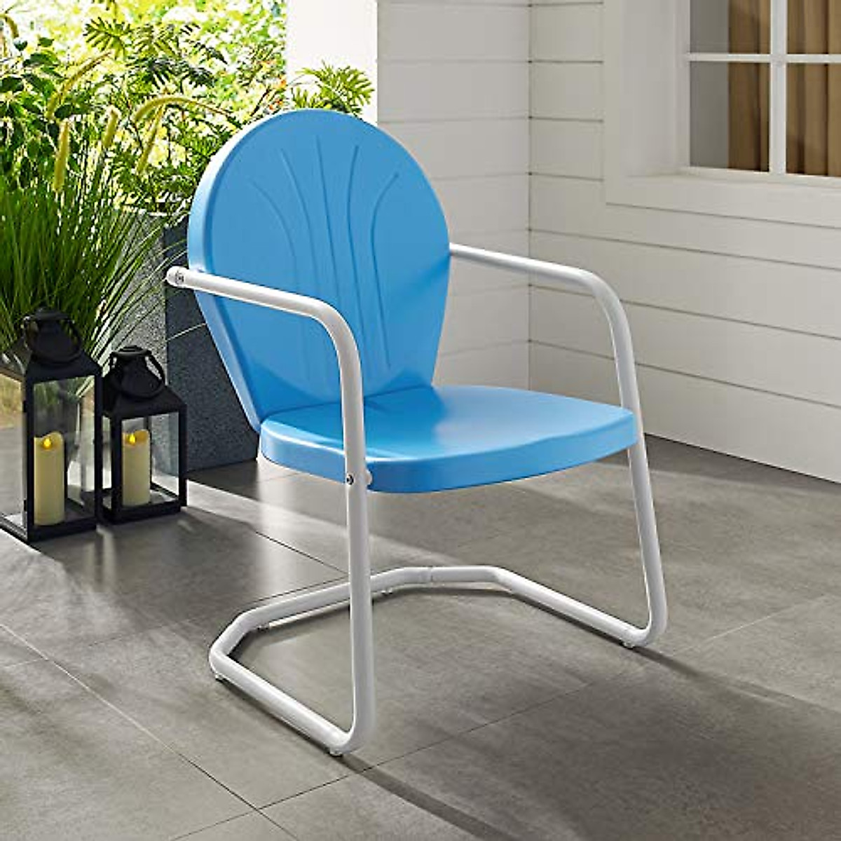 Crosley Furniture Griffith Metal Outdoor Chair - Sky Blue