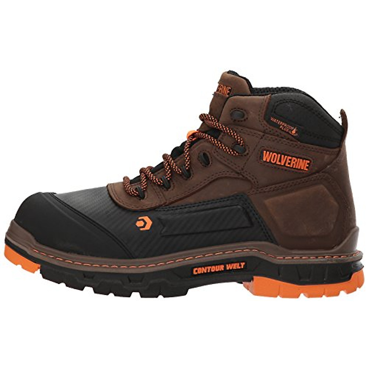 WOLVERINE mens Overpass 6" Composite Toe Waterproof Work Boot, Brown, 10 X-Wide US