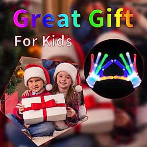 DALEDWN Led Gloves 5 Colors 6 Modes Light up Gloves Rave Gloves Finger Light Flashing Gloves Cool Fun Toys (S) White