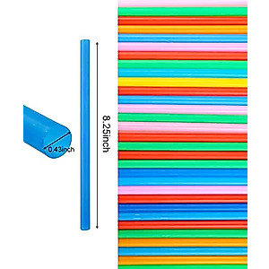 Tomnk 200 Pack Extra Wide Jumbo Smoothie Straws, 8.25 Inch Milkshake Boba Disposable Straws in Assorted Bright Colors