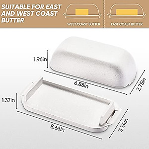 Butter Dish with Lid, Airtight Butter Dish for Countertop and Refrigerator,Microwave/Dishwasher Safe, Plastic Butter Keeper Tray for West/ East Coast Butter (Straw-01)