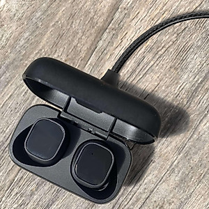 Geekria USB Earbuds Vegan Leather Charger Cable Compatible with Sennheiser ACCENTUM True Wireless, Momentum True Wireless 4 Charger, USB to USB-C Replacement Power Charging Cord (1ft/30cm 2Pack)