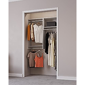 Closet Kit with Hanging Rods - Corner Closet System - Closet Shelves - Closet Organizers and Storage Shelves (White, 48 inches Wide) Closet Shelving