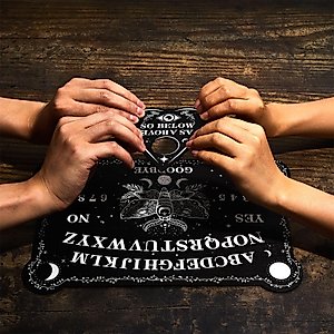 Pendulum Dowsing Divination Board Set Black Wooden Talking Board with Planchette Accessories for Teens Adults Birthday Party and Family Gatherings Games Supplies (Moth Style)