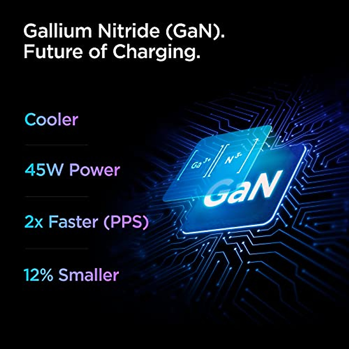 USB C Charger, Spigen [GaN Fast] 45W PD 25W PPS Super Fast Charge Type C for Galaxy S23 Ultra S22 S21 Plus FE Z Fold Flip 4 3 S20 Note 20 Pixel 6 Pro Tab S7 iPad (Cable Included/Foldable Plug)