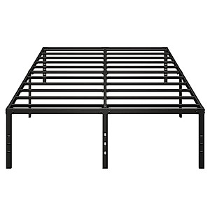 Jebosam Full Size Bed Frame No Box Spring Needed 14 inch Heavy Duty Platform Steel Support 2500 lbs Bed Frame Full Size Easy to Assembly Non-Slip Noise Free Black