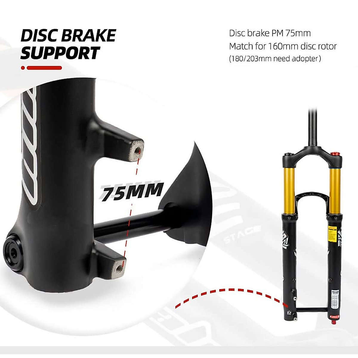 Bike Air Fork 27.5/29 Inch Downhill Mountain Bike Suspension Forks Travel 140mm Rebound Adjust Manual Lockout 1-1/8'' Straight/Tapered Front Fork Thru Axle 15x110mm Boost XC/DH/AM ( Color : Black Stra