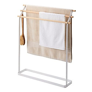 Yamazaki Home Tosca Bath Towel Hanger – Bathroom Holder Rack Organizer.,White
