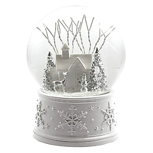 100MM White Christmas Snow Globe from The San Francisco Music Box Company