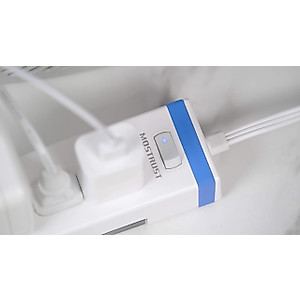 Mostrust 3-Outlet Power Strip, White, 5 Feet