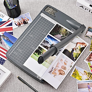 Paper Cutter, 12 Inch Cut Length Heavy Duty Guillotine Paper Trimmer with Safety Guard and Blade Lock, 12-Sheet Capacity, Cardstock/Laminating Sheet