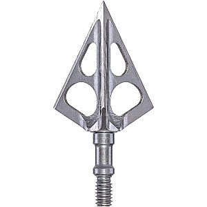 Muzzy One 100 Grain Machined Stainless Steel Ferrule 3-Blade Archery Crossbow Broadhead, 3-Pack, Silver, One Size