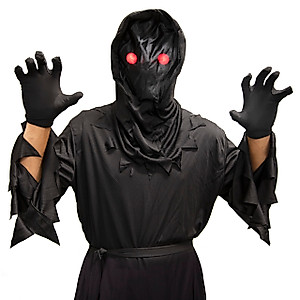 Kangaroo Black Grim Reaper Costume for Kids – Phantom Costume with Glowing Red Eyes - Cosplay Night Reaper Robe - Kids Halloween Costume, Cosplay, Role Play, Themed Parties for Boys and Girls