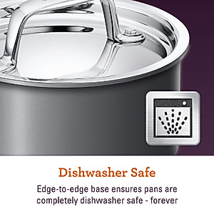 Breville Thermal Pro Hard Anodized Nonstick Sauce Pan/Saucepan/Saucier with Lid, 2.5 Quart, Gray