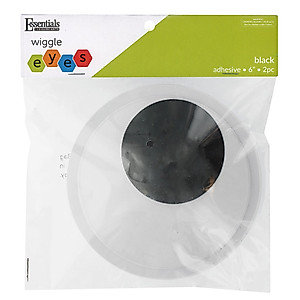 Essentials By Leisure Arts Eyes Sticky Back Moveable 6" 2Pc Googly Eyes, Google Eyes for Crafts, Big Googly for Crafts, Wiggle Eyes, Craft