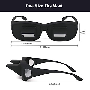 Flammi Lazy Glasses Prism Glasses Horizontal Spectacles Lie Down for Reading/Watching TV (Plastic, Black)