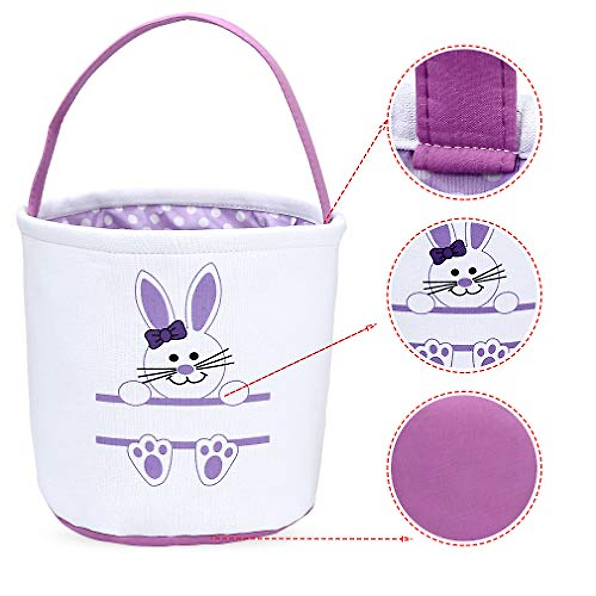 Easter Basket for Kids Easter Bunny Basket Easter Gift Bags Eggs Hunt Bag Kids Easter Tote Bag Easter Decorations