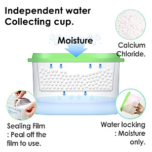 Sunny Home (8 Pack) Moisture Absorbers 9.17oz, Unscented, Odor Eliminator, Dehumidifier and Deodorizer for Closet, Bathroom, Kitchen in Home & RVs. WHITE