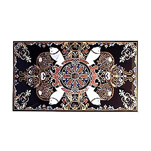 48" x 24" Inch Black Marble Dining Table/Coffee Table Italian Pietra Dura Design Outdoor Indoor Table, Office Table, Conference Table