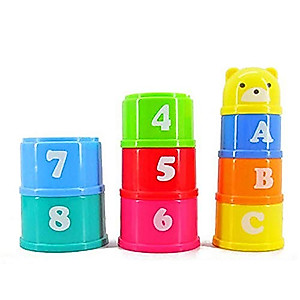 PIVBY Bird Educational Stacking Cup Toys Parrot Treat Chewing Playing Training Toy for for Medium to Large Birds