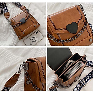 Crossbody Purse for Women, Casual Leather Bag, Women's Shoulder Handbags, Adjustable Strap (Caramel- Light Brown)