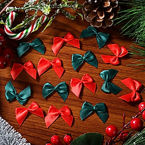 WHQXFDZ 160 Pieces Mini Red and Green Ribbon Bows Christmas Bows for Wedding Birthday Christmas Tree Crafts Home Decoration DIY Making(Red and Green)
