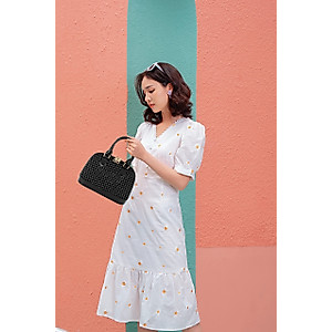 Danse Jupe Women Mini PVC Jelly Zip-Around Top Handle Bag Dome Satchel Chain Crossbody Bag