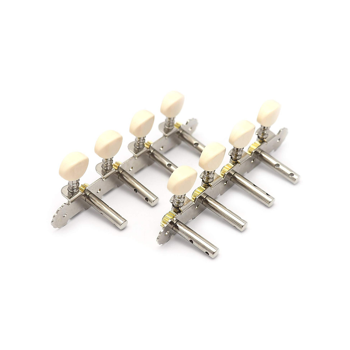 Metallor Guitar Machine Heads Tuning Pegs Tuning Keys for Mandolin Banjo and 8 String Guitars Instruments Double Hole Chrome Plating 4L 4R.