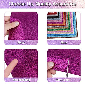 DIYASY 20 Pcs Glitter Faux Leather Sheets, Shiny PU Leather Fabric Sheet for DIY Crafts Wedding Sewing Making Earrings Cricut Bows Clips Christmas Decoration Party Favors, 8.3 x 11.8 Inches