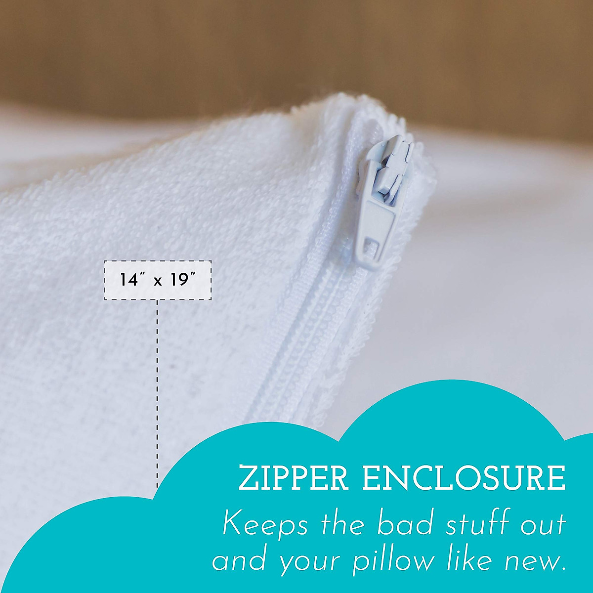 Little Sleepy Head Toddler / Travel Pillow Protectors for Pillows 13x18 and 14x19 (2-Pack)