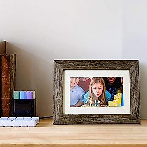 Aluratek 7" Distressed Wood Digital Photo Frame, Auto Slideshow Feature, USB/SD/SDHC Supported, Built-in Clock & Calendar, Easy Setup, Non-WiFi