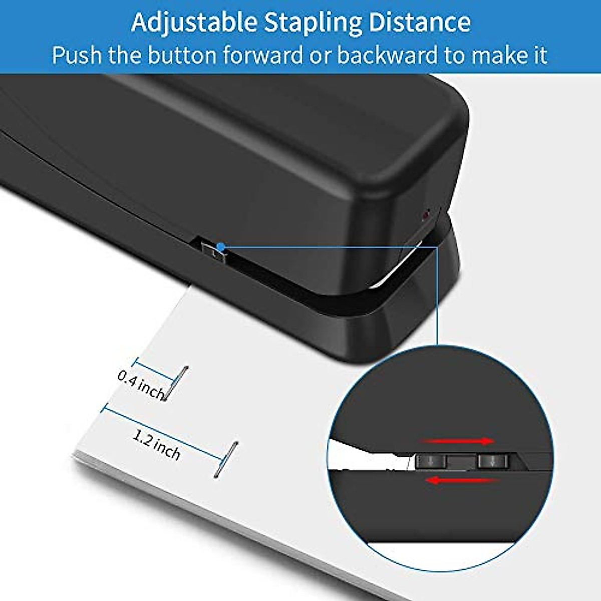 Electric Stapler, Automatic Stapler, Electric Stapler Desktop, AC or Battery Powered Heavy Duty Stapler for Desk, with Reload Reminder & Release Button, 25 Sheets Capacity, Black