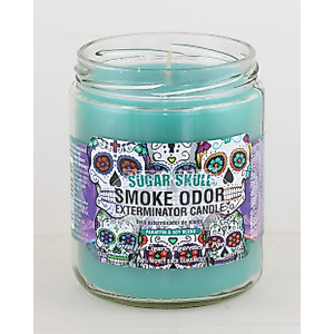 Smoke Odor Exterminator 13oz Jar Candles Sugar Skull, Pack of 2