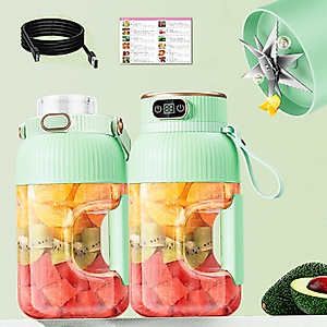 Ovidian Juicer Cup, The Ovidian Portable Juicer, The Ovidian Multifunctional Portable Juicer Cup Blender With Digital Display (Blue)