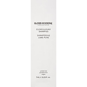 Clean Luxury Travel Shampoo by GLOSS MODERNE - 5 Pack - Hair Treatment for Damaged and Dry Hair with Notes of Mediterranean Almond and Coconut Accented with Cognac - For Soft and Shiny Hair