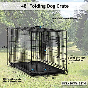 48 inch Dog Cage Large XXL Dog Crates for Large Dogs Folding Dog ...