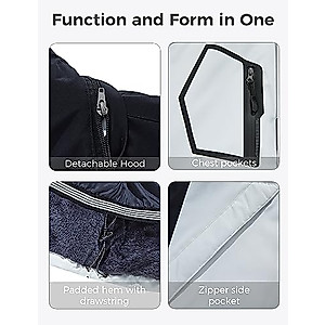 wantdo Men's Winter Mountain Sports Waterproof Lightweight Outdoor Windbreaker Ski Jacket White & Black M